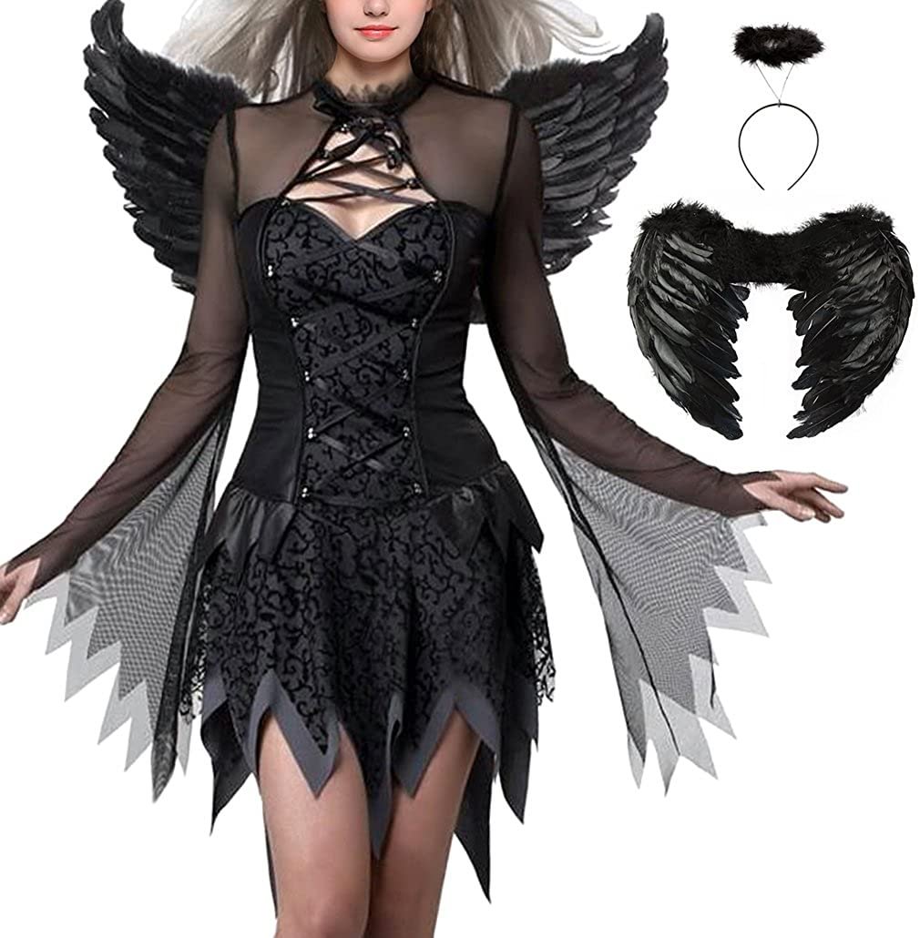 Black/White Halloween Devil Angel Costume