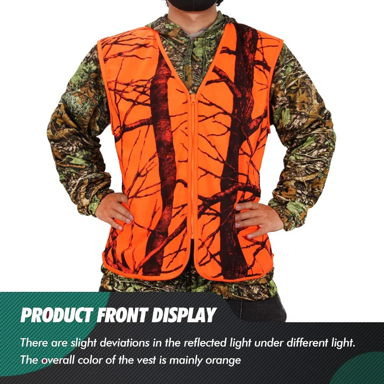 Camouflage and Orange Reversible Hunting Vest, Vest Jacket for Camping ...