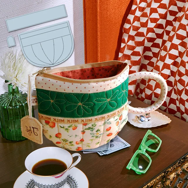 DIY Coffee/Tea Cup Pouch Template - 3 PCS