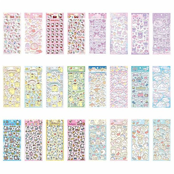 Sanrio 3D Foam Stickers 1 Sheet Various Characters Hello Kitty Kuromi ...