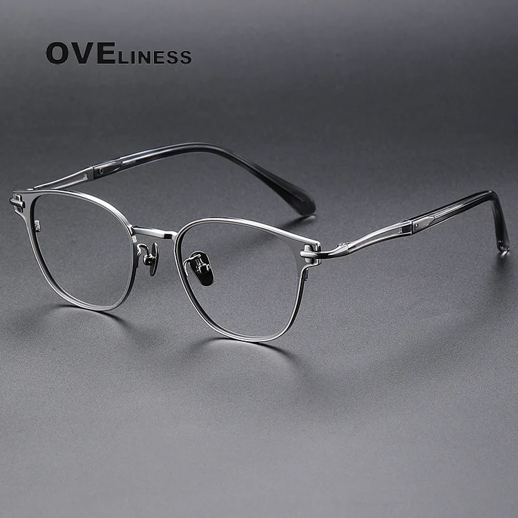 Pure Titanium Glasses Frame Men Women Ultralight Vintage Round ...