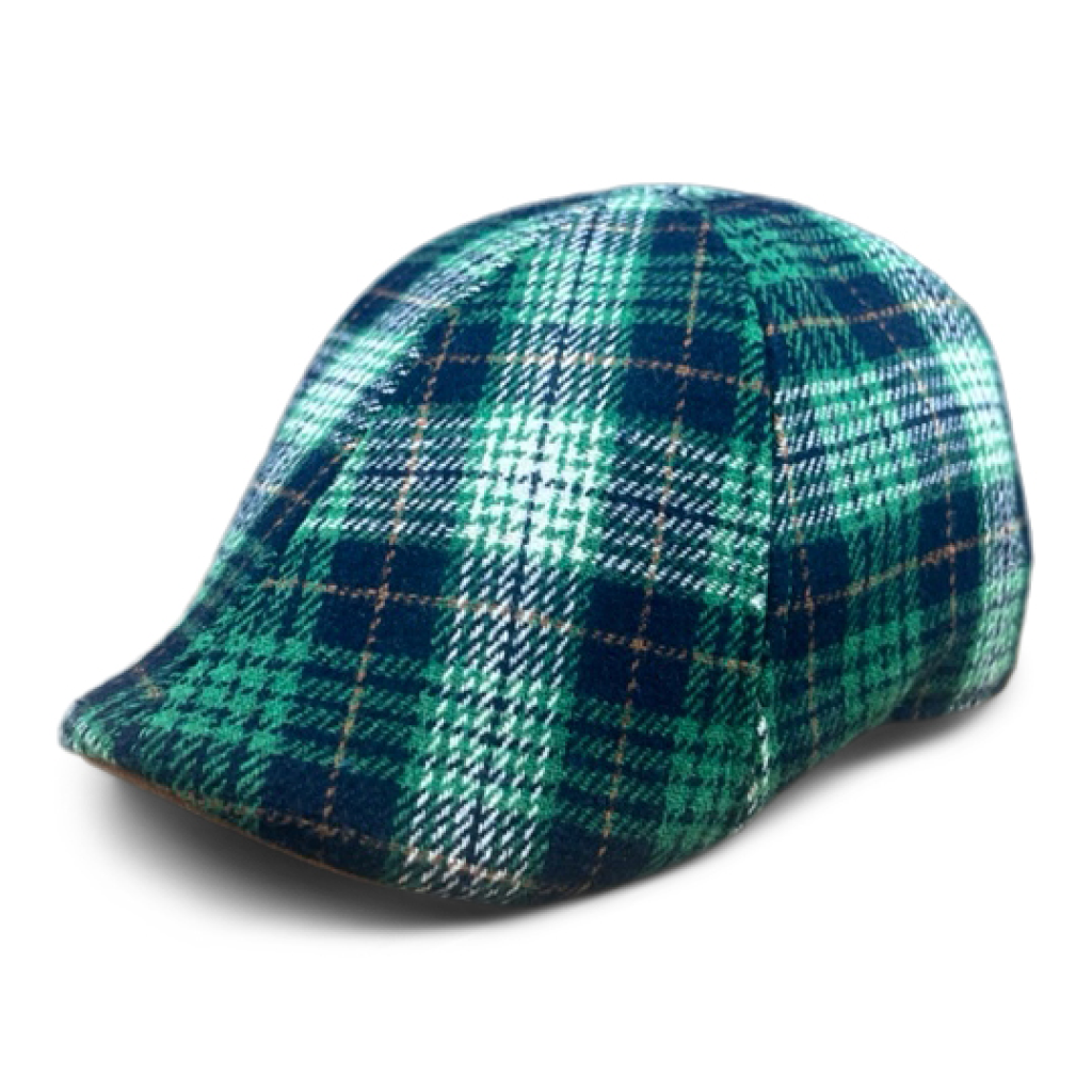 The Fighting Rock Boston Scally Cap - Green Plaid