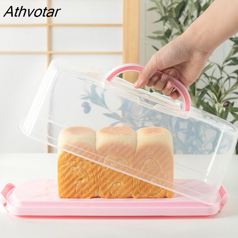Athvotar Clear Cake Box Cupcake Toast Pastry Storage Box Carrier Handle ...