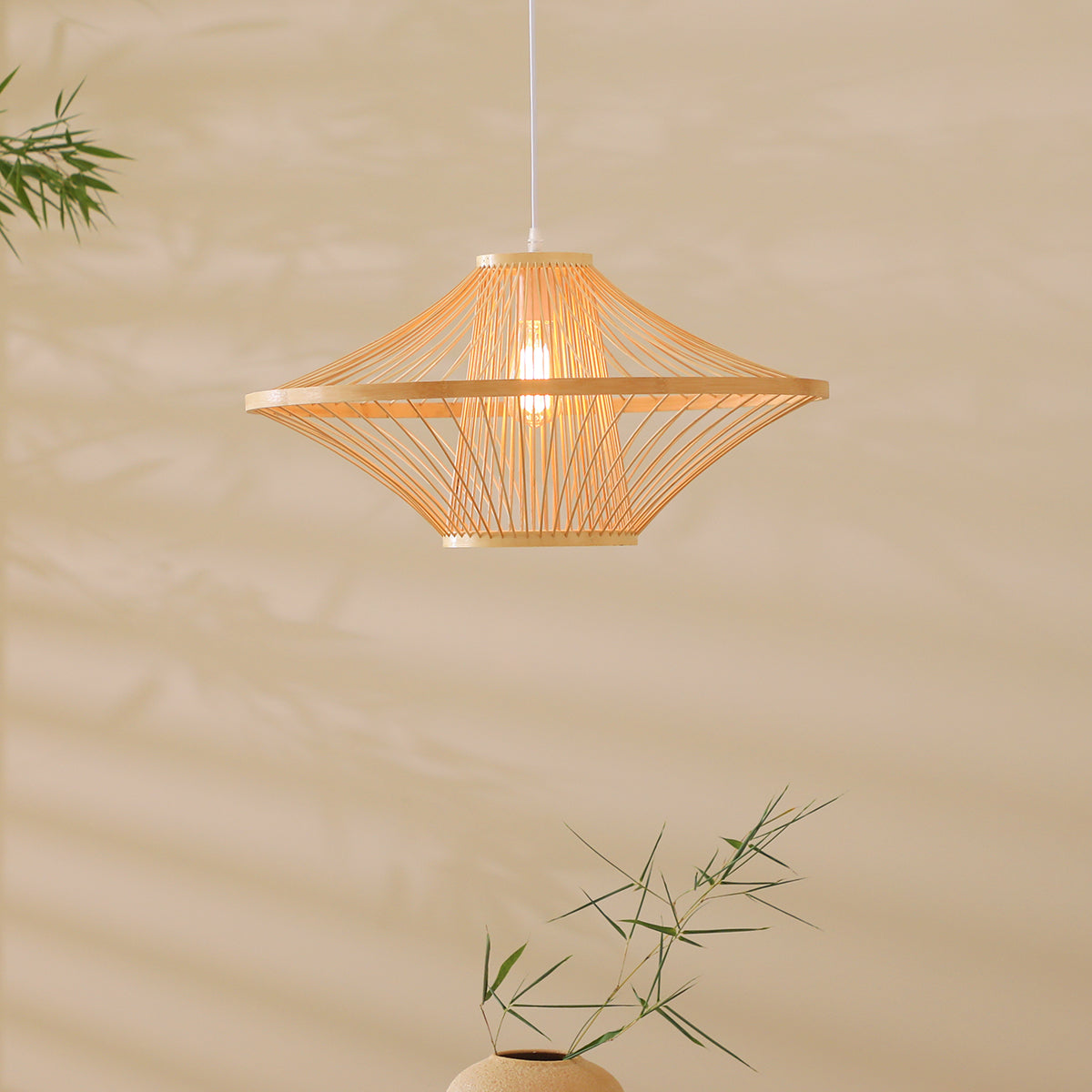 Arturest Pendant Light Handicraft Bamboo Ceiling Light Artistic Pendant ...