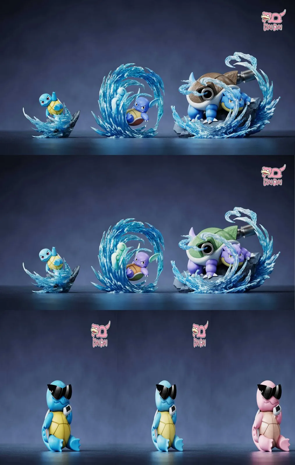 1/20 Scale World Zukan Evolution of Blastoise Set - Pokemon Statue ...