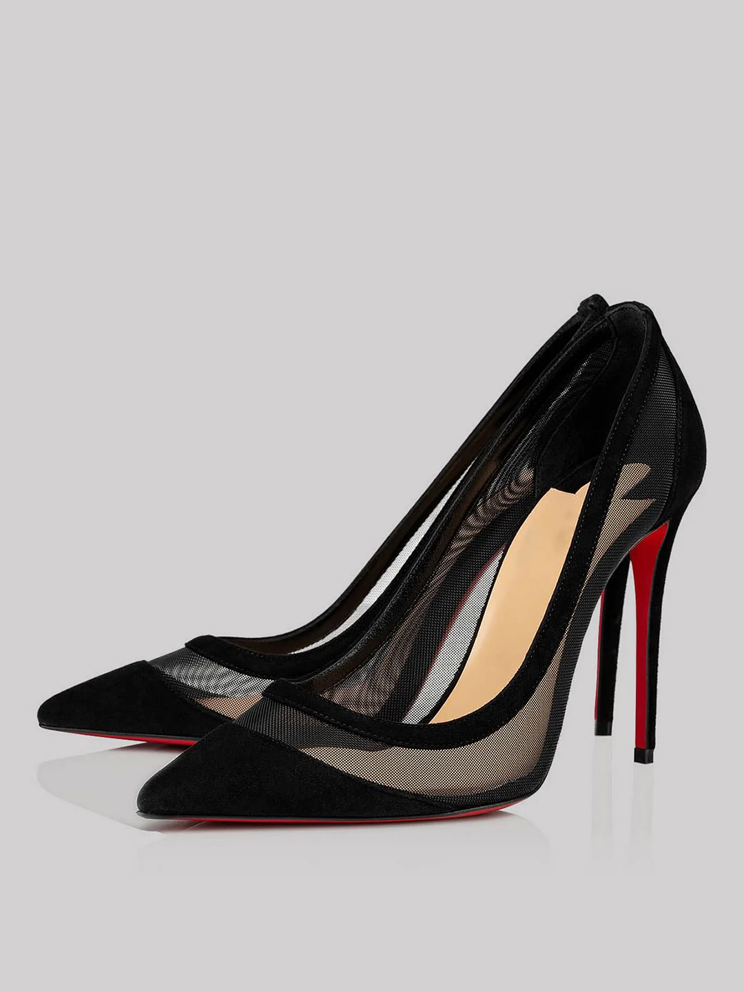 100mm/120mm Women's Mesh Pointed Toe Suede Galativi High Heels