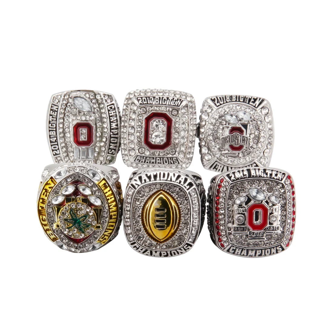 6 Ohio State Buckeyes NCAA Championship Rings Replica Set