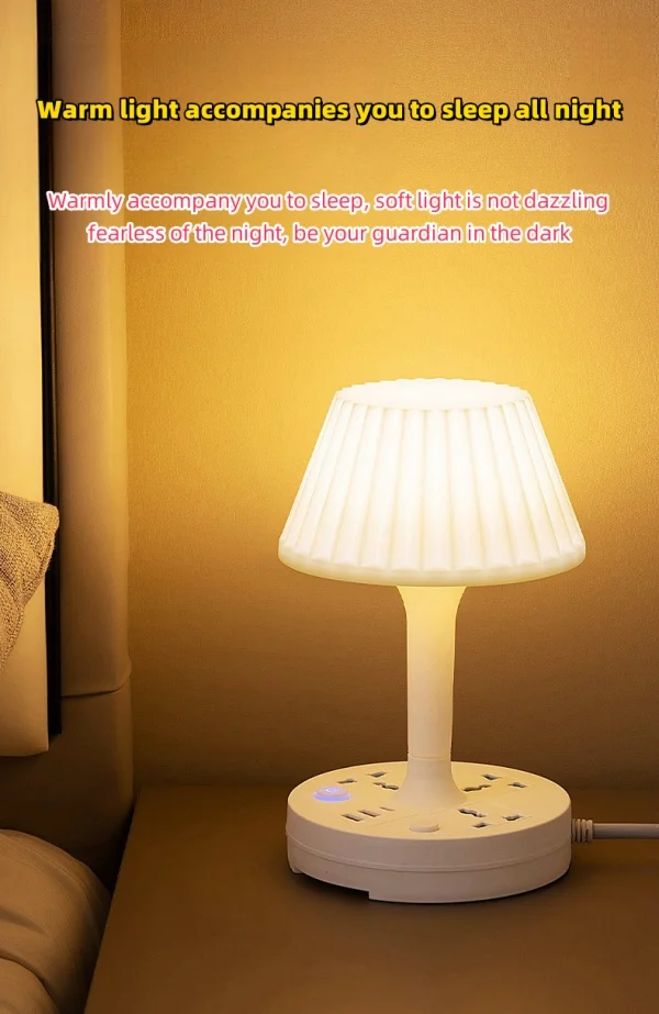 Multifunctional Desk Lamp Charging Multi-hole Socket Night Light