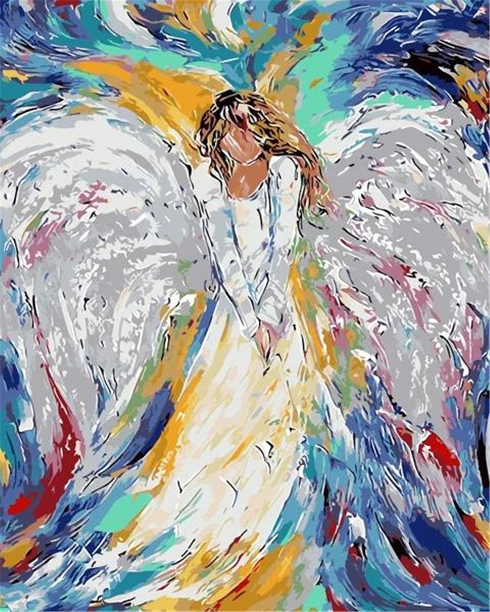 DIY Painting By Numbers | Abstract colorful angel