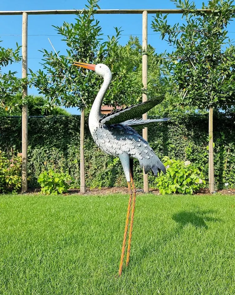 44 inch Tall Xl iron heron - Amazing detail and beautiful colours