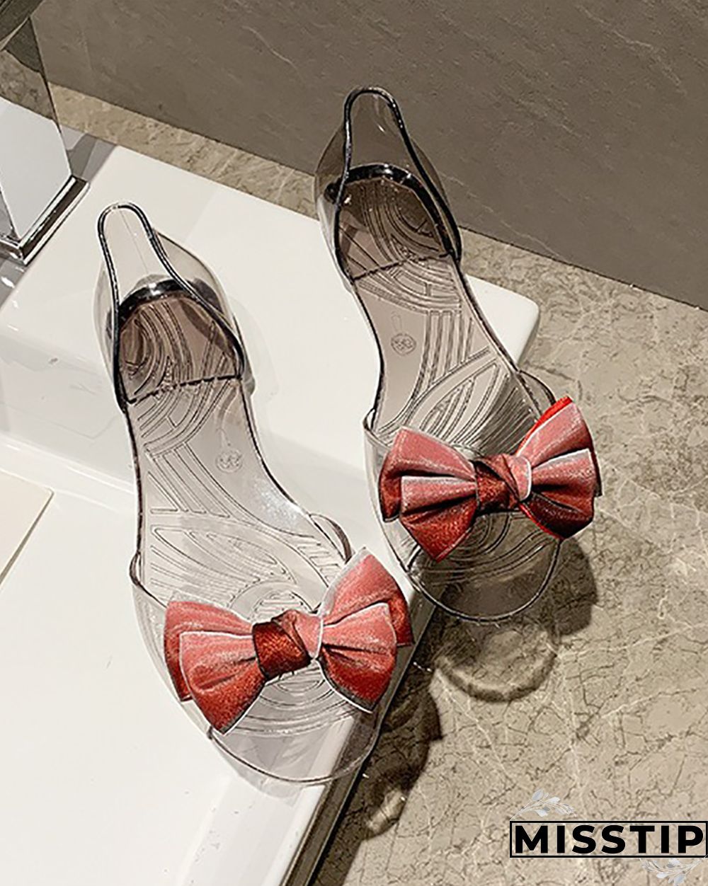 Flat Plastic Beach Flower Shoes - MissTip