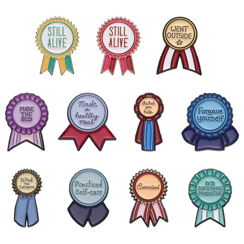 Creative Personality Medal Enamel Pin Metal Brooch Color Commemorative ...