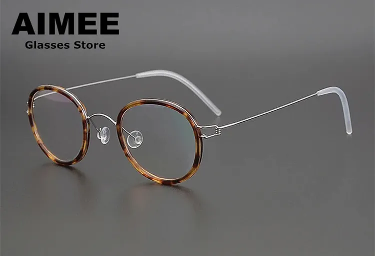 2024 Denmark Brand Titanium Screwless Glasses Frame Men Retro Round ...