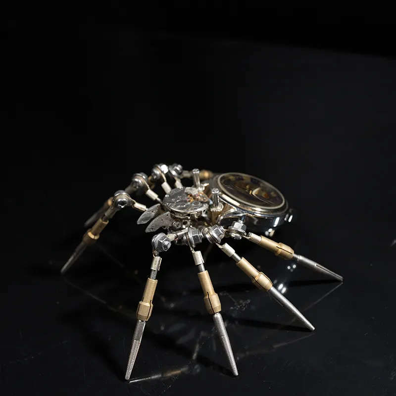 Steampunk DIY Assemble 3D Metal Mechanical Spider Model with Clock ...