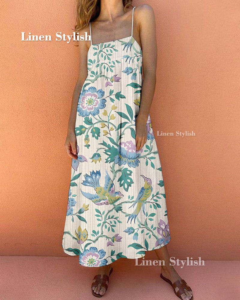 Blooming Era Print Sling Dress