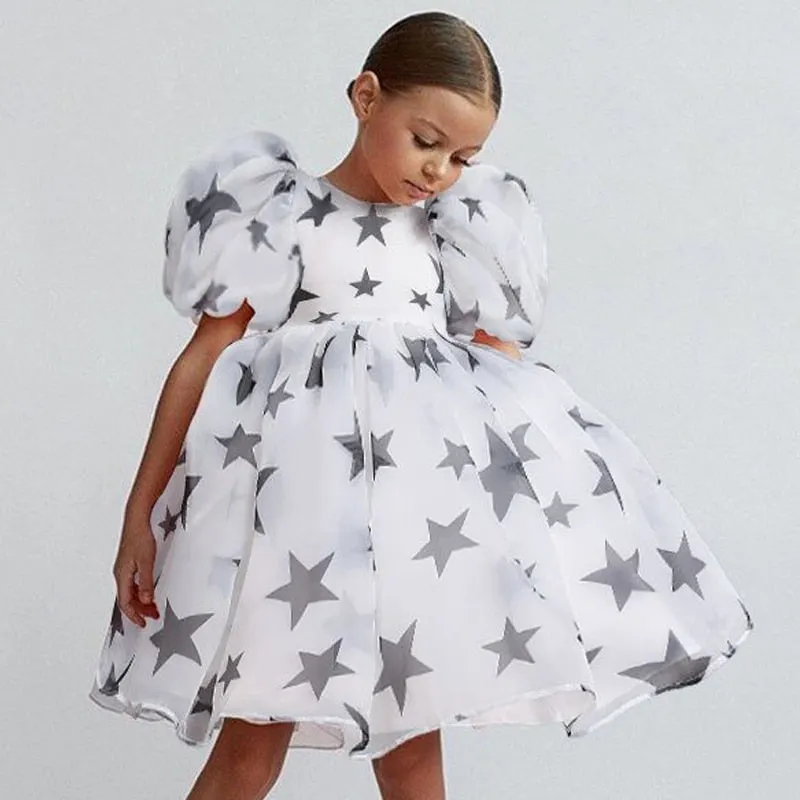Hubble Sleeve White Princess Kids Wedding Dress for Girls Baptism ...