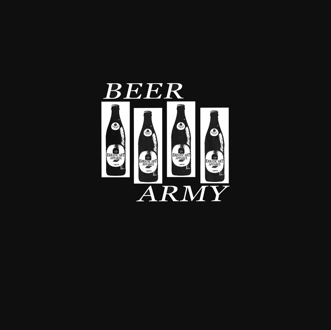 BEER ARMY Black Print T-shirt