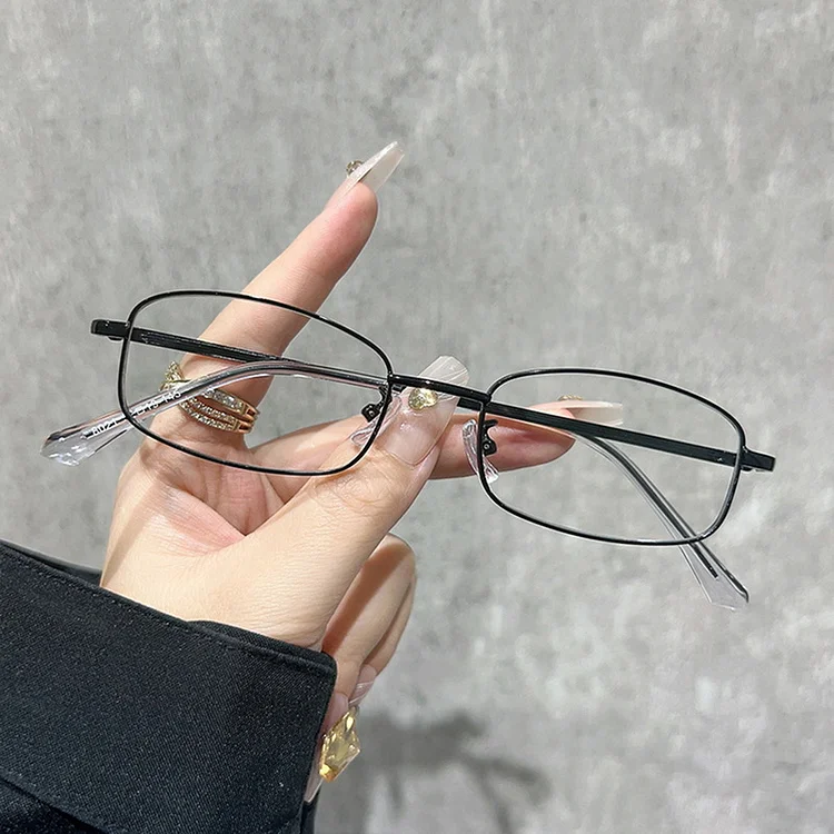 Small Metal Rectangular Frame Glasses Anti Blue Light Vintage New Women ...