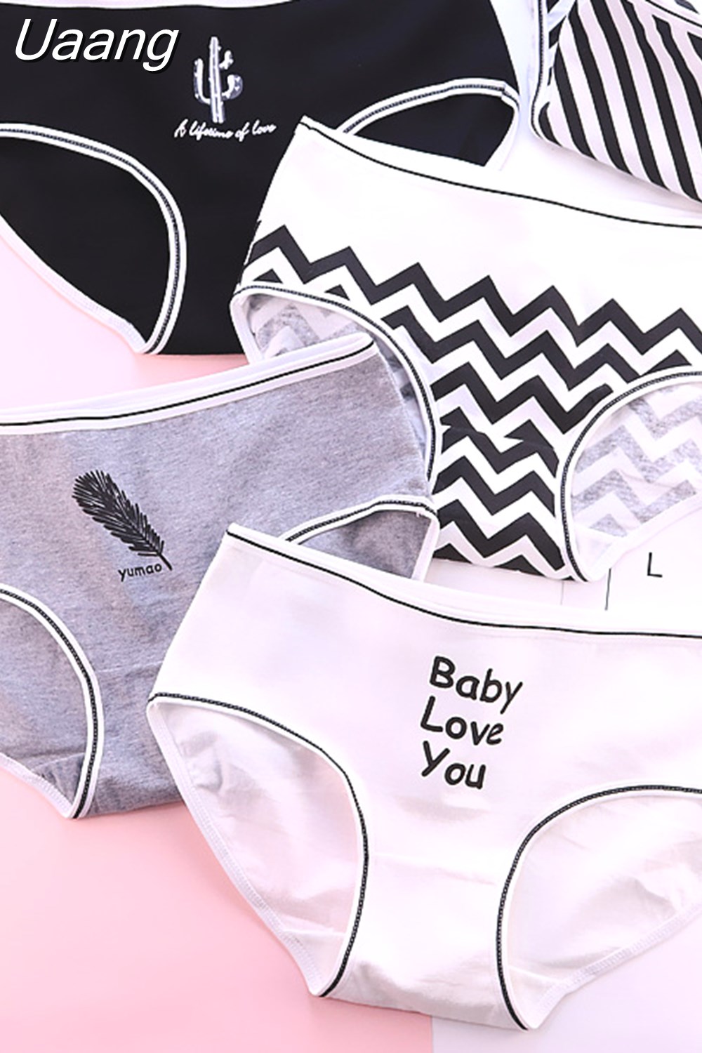 Uaang Panties for Women Cute Briefs Stripes Cactus Print Underwear ...