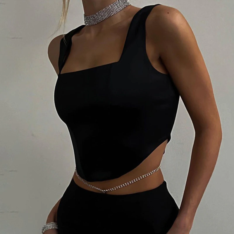 Fongt Corset Top Sleeveless Tank Camis Crop Top Y2K Clothes Streetwear ...
