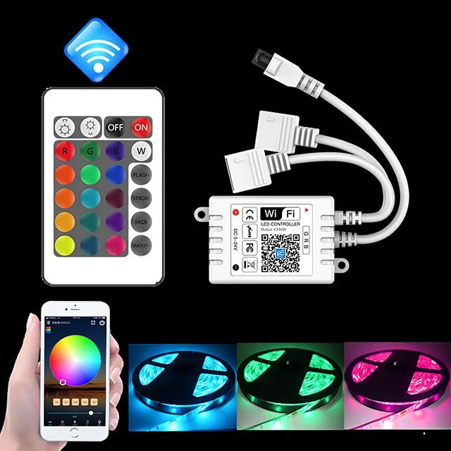 LED Strip Lights 65ft 2x10m WIFI App Intelligent Control 5050 RGB LED ...