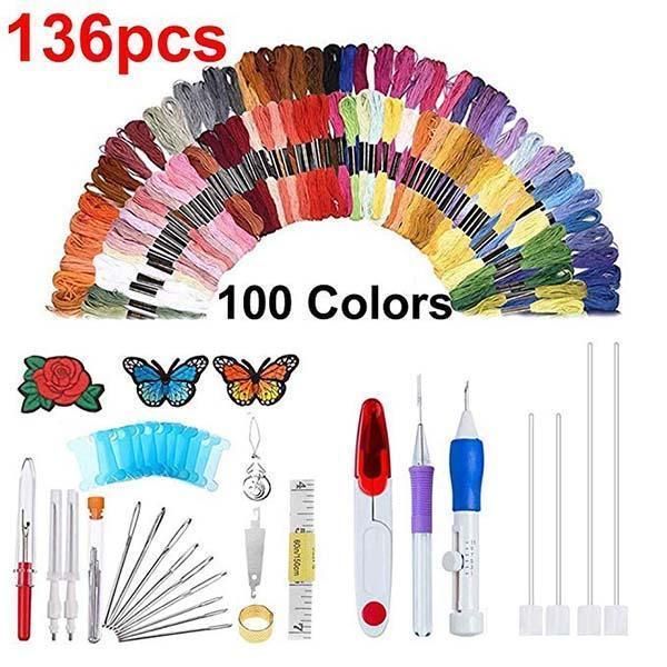 （60% OFF TODAY）Rainbow Color Embroidery Threading Tool 136 Sets