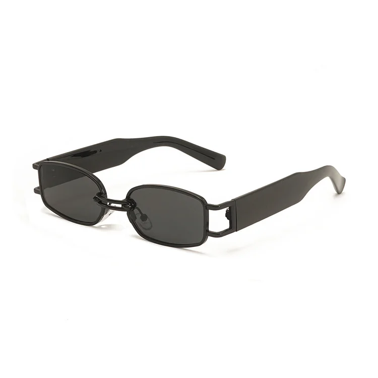 Unisex Rectangular Hip Hop Sunglasses Vintage Metal Square Luxury Sun ...