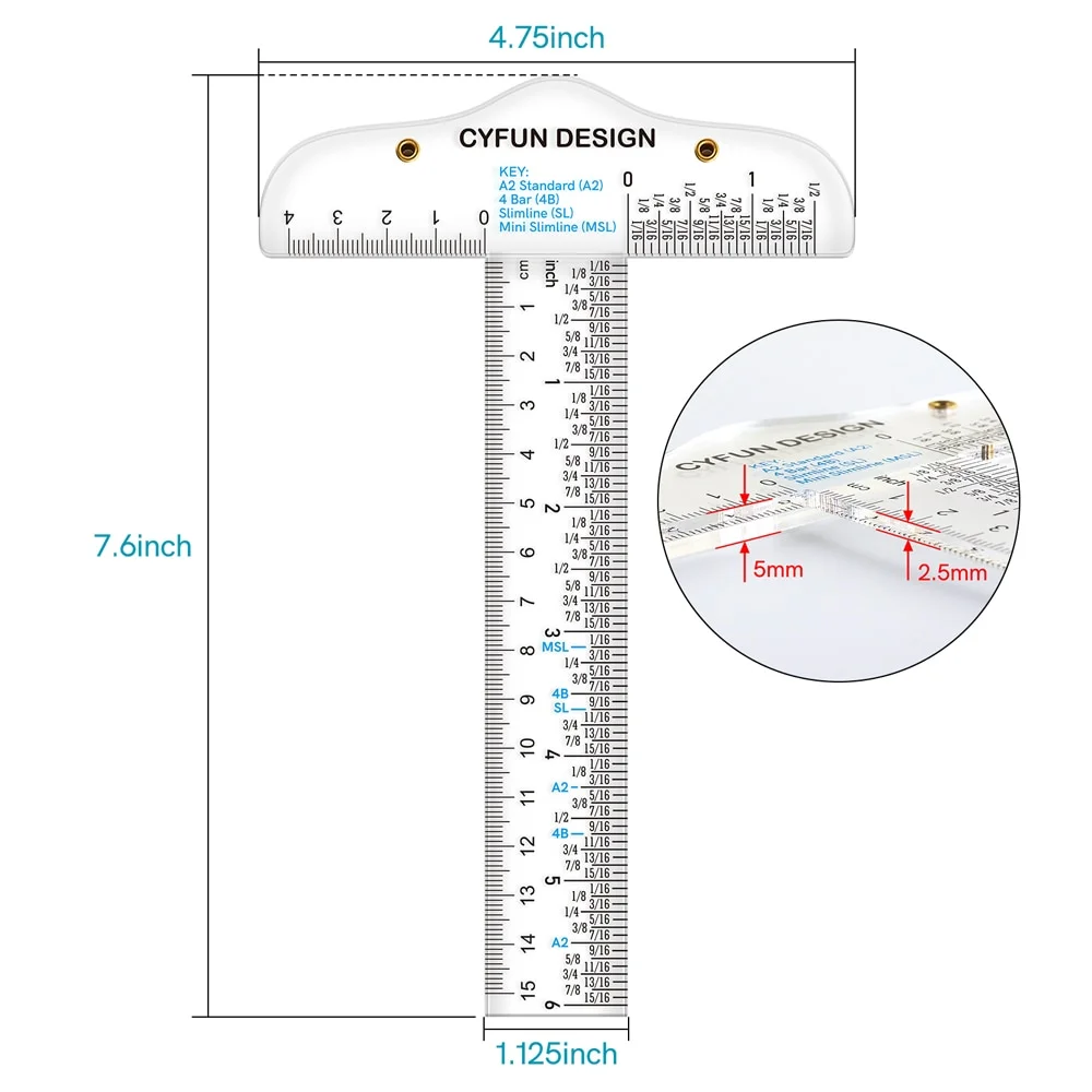 Nigikala Clear Acrylic T-Square Ruler For Easy Reference While Crafting ...