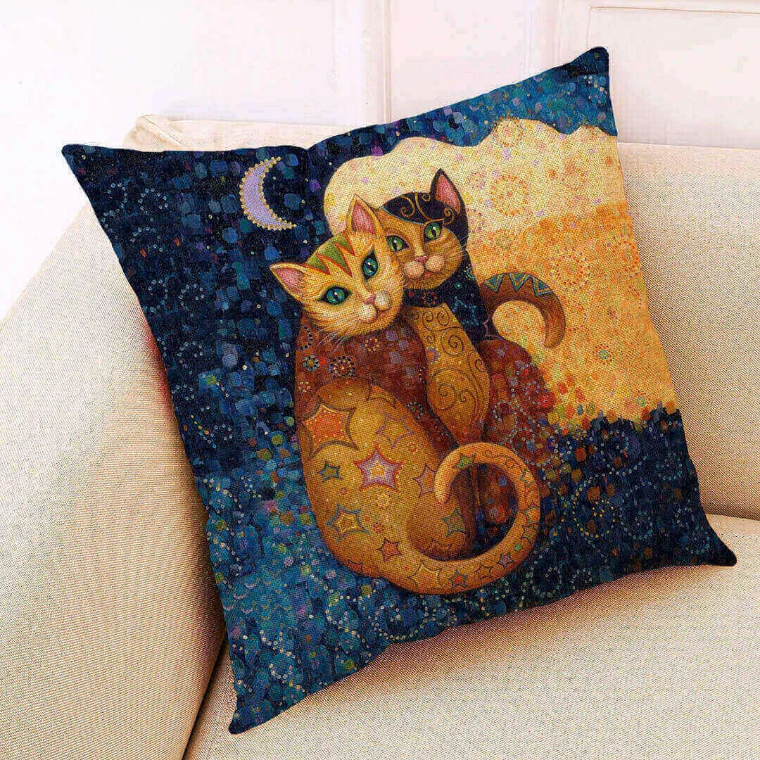 Gustav Klimt Cats Art Pillowcases