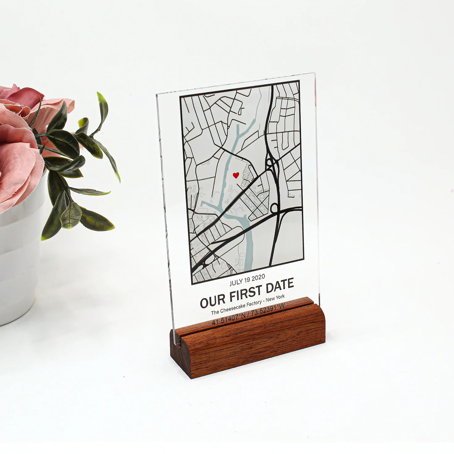 Personalized Acrylic Map Our First Date
