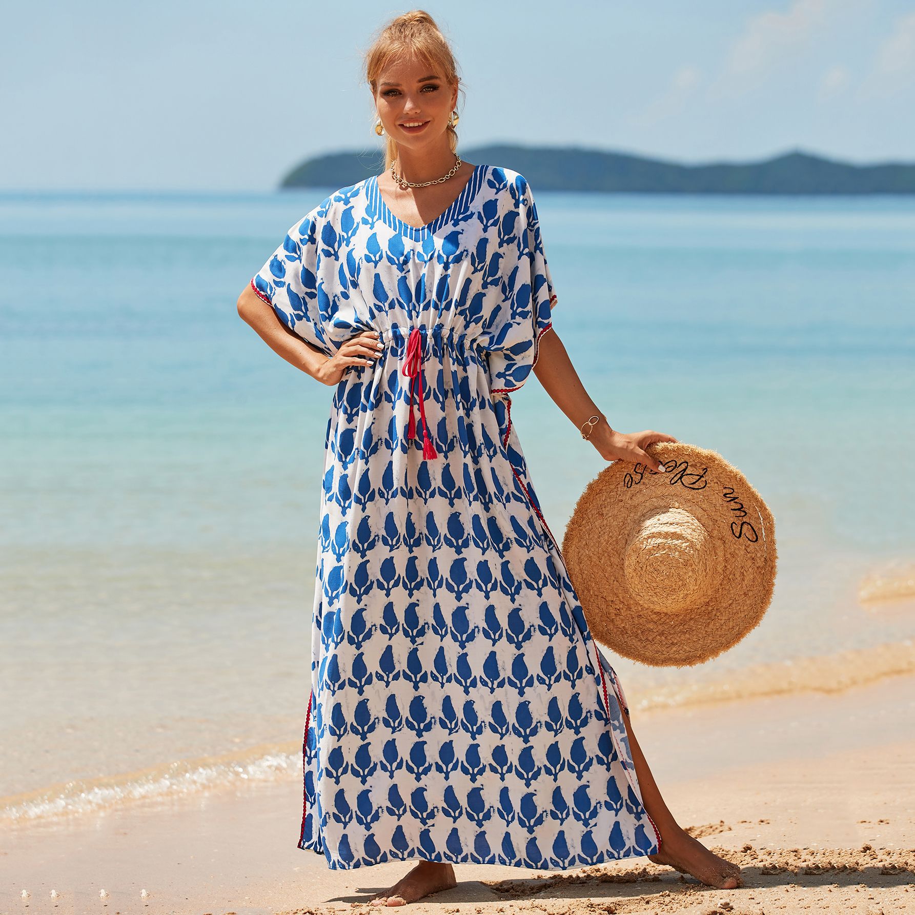 Printed Beach Holiday Cover Up - Ladylim
