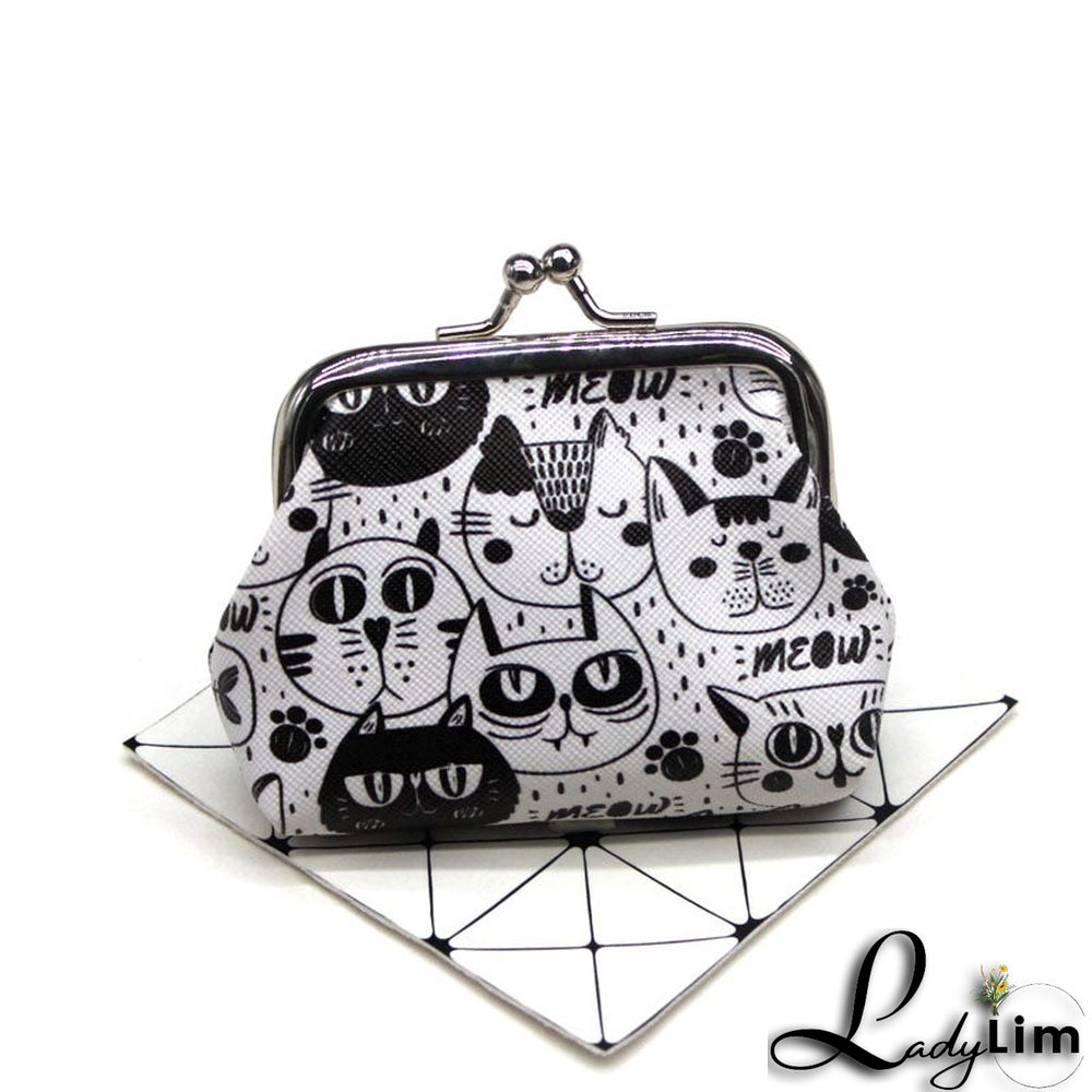 Cat Print Coin Purse - Ladylim
