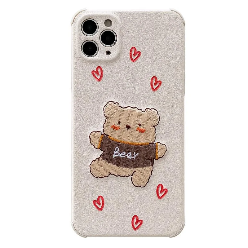Embroidery Bear Phone Case