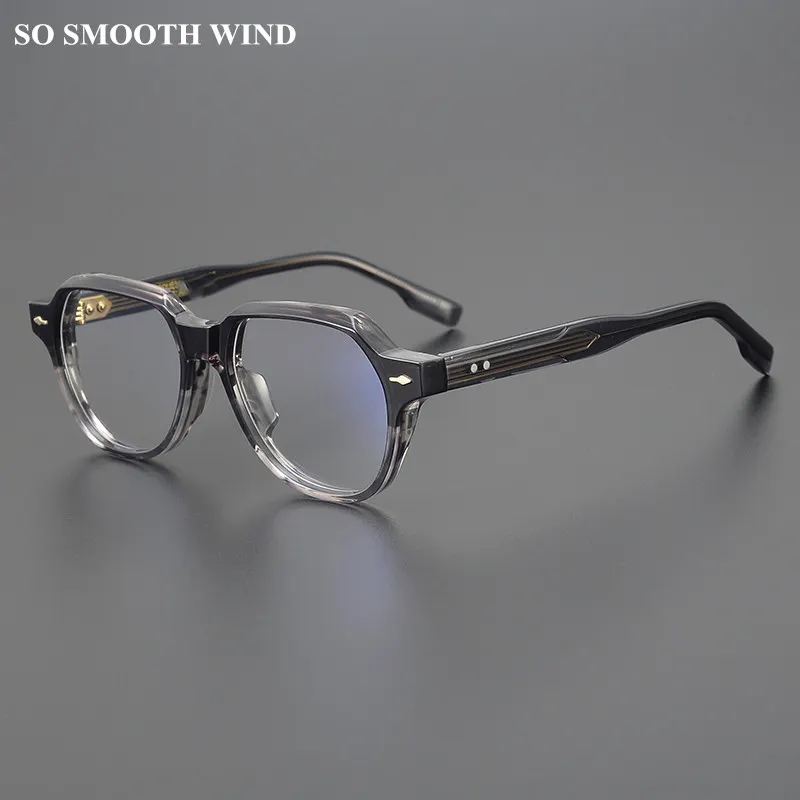 Japanese Handmade Glasses Frame Classic Round Titanium Acetate ...