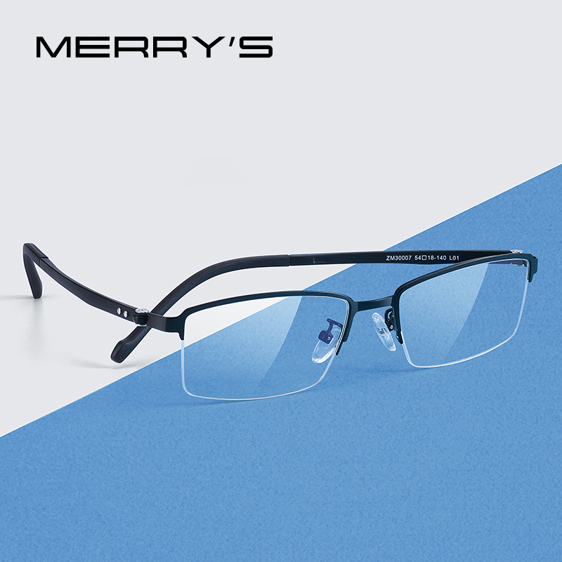 MERRYS DESIGN Men Titanium Alloy Glasses Frame Prescription Eyeglasses ...