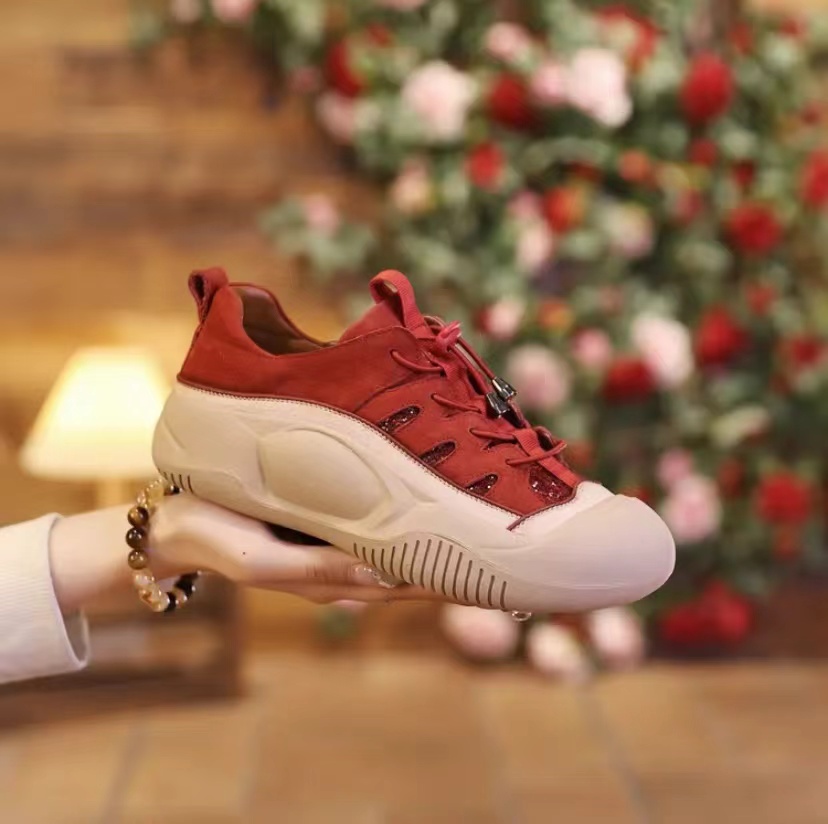 APHROT Drawstring Design Genuine Leather Shoes APHROT