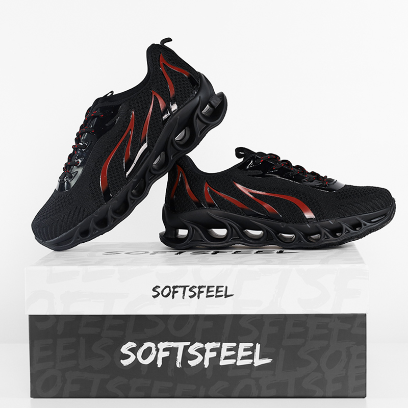 Softsfeel Men's Relieve Foot Pain Perfect Walking Shoes - Black