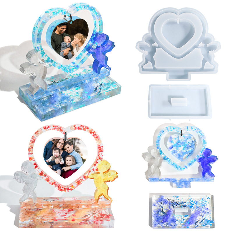 CrazyMold's Cupid Couple Photo Frame: Capture Love in Every Mold!