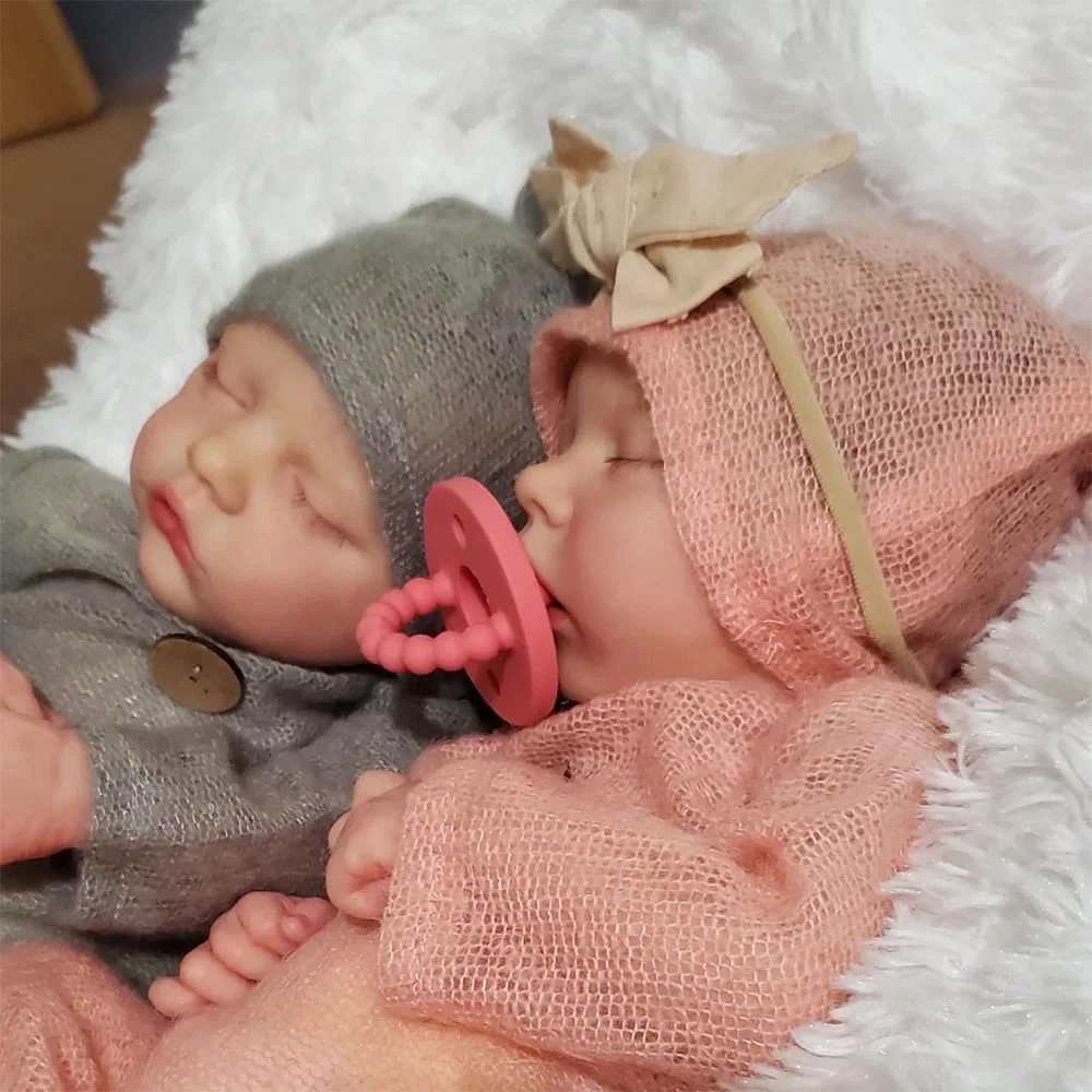 [Reborn Twins Baby] 12 Inches Realistic Reborn Baby Boy and Girl Twins ...