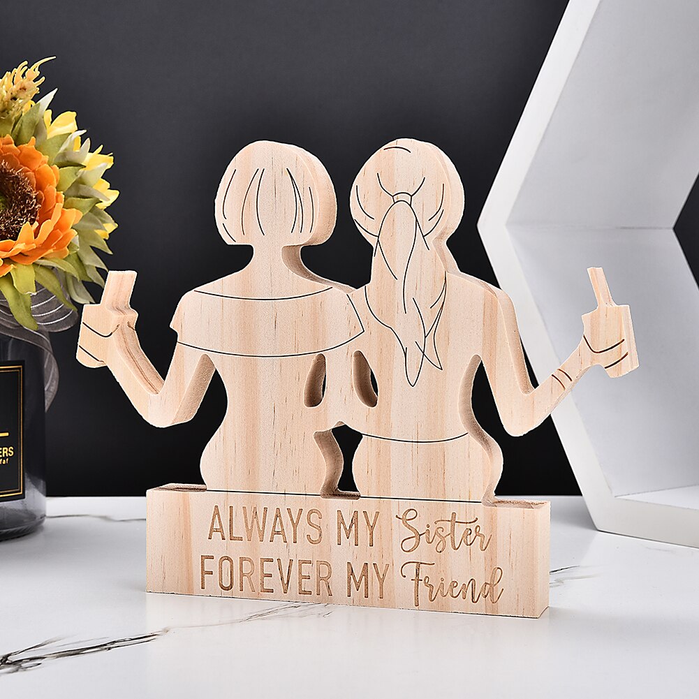 athvotar Couple RV Ornaments Wooden RV Decor Desktop Figurine Wood ...