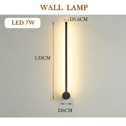 Modern LED Wall Lamp Long Hanging Lights Simple Nordic Living Room Sofa ...