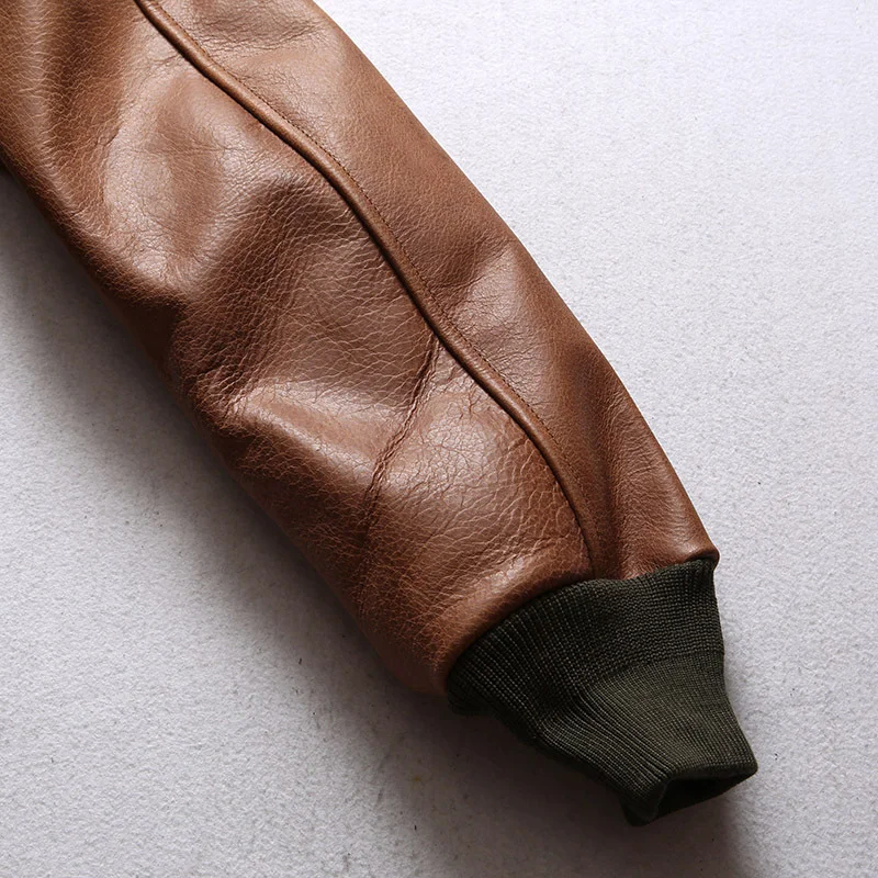 Casual Vintage A2 Aviation Leather Jacket for Men - Classic Collar ...