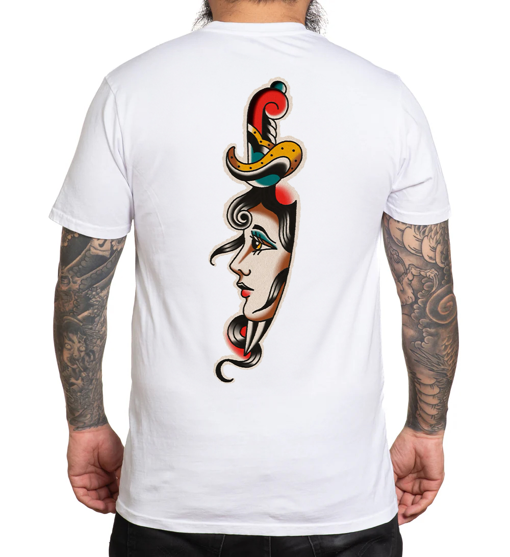 Dagger-woman Face Tattoo Graphic Print T-shirt SIIRIGO 24.99