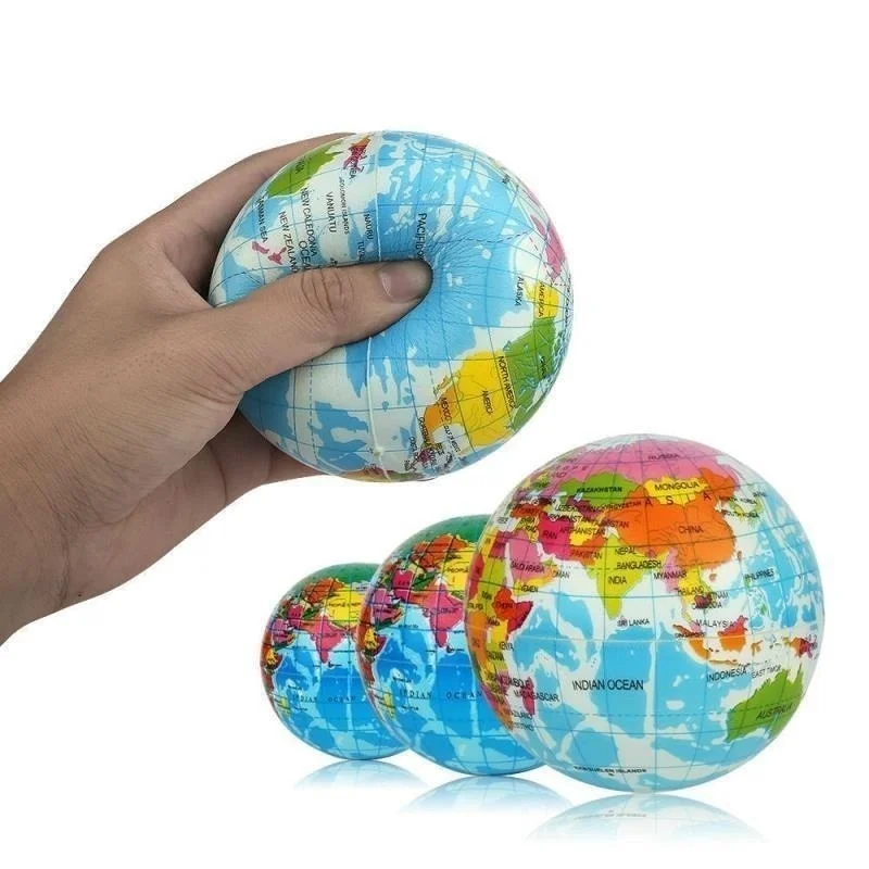 Athvotar Relief World Map Foam Ball Atlas Globe Palm Ball Planet Earth ...