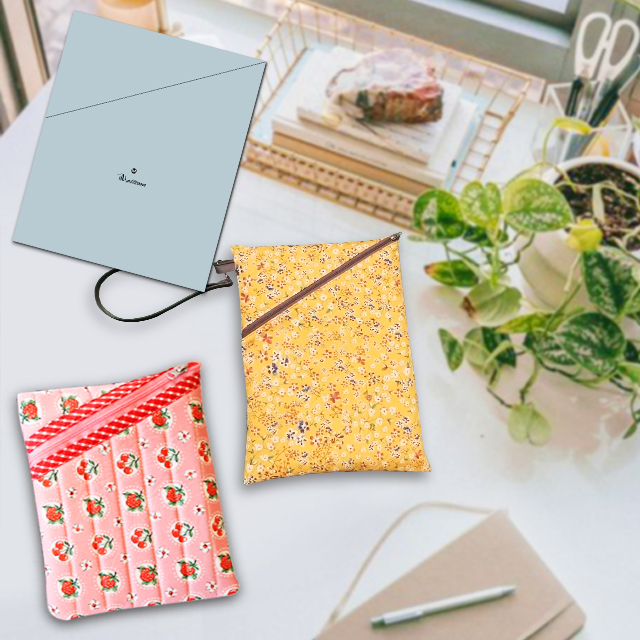 Unique Diagonal Zipper Pouch Pattern Template - Includes Tutorial