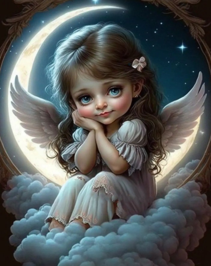 Little Angel (velvet cloth) AB drill full round/square diamond painting