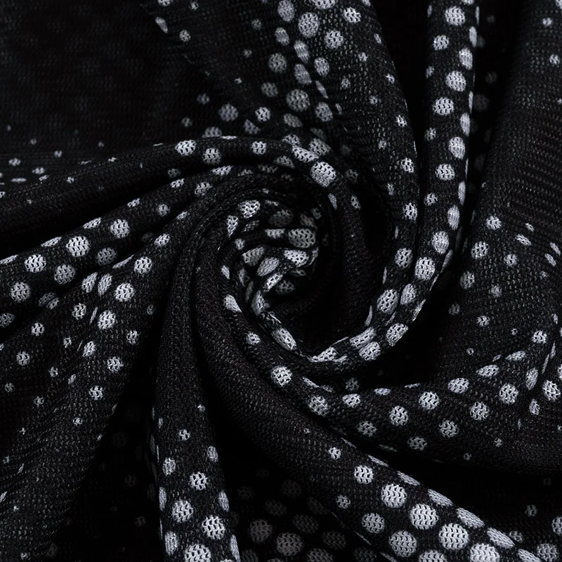 RIPPLE PRINT MESH FLARED PANTS