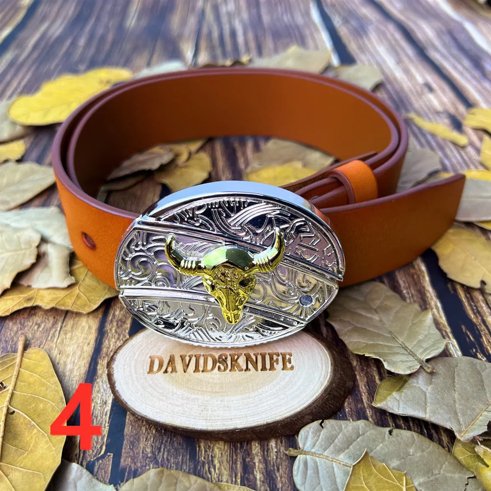 Western Belt and Gold Buckle with Pocket Knife