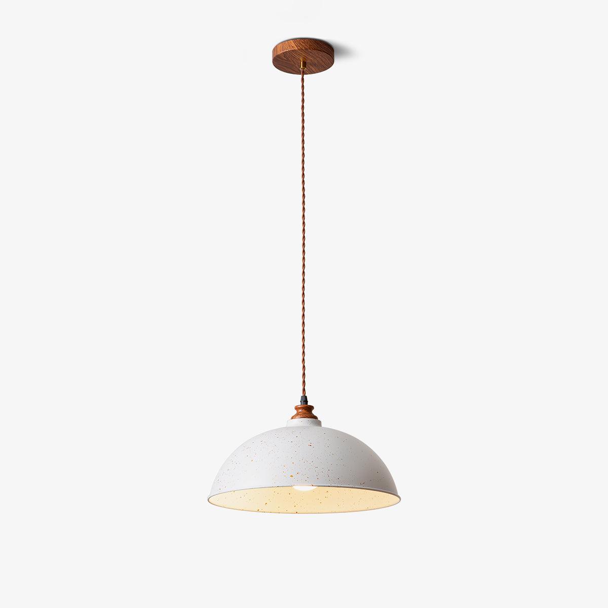 Contemporary Semi-Ball Pendant Light | Woodgrain Finish | Modern Home Decor