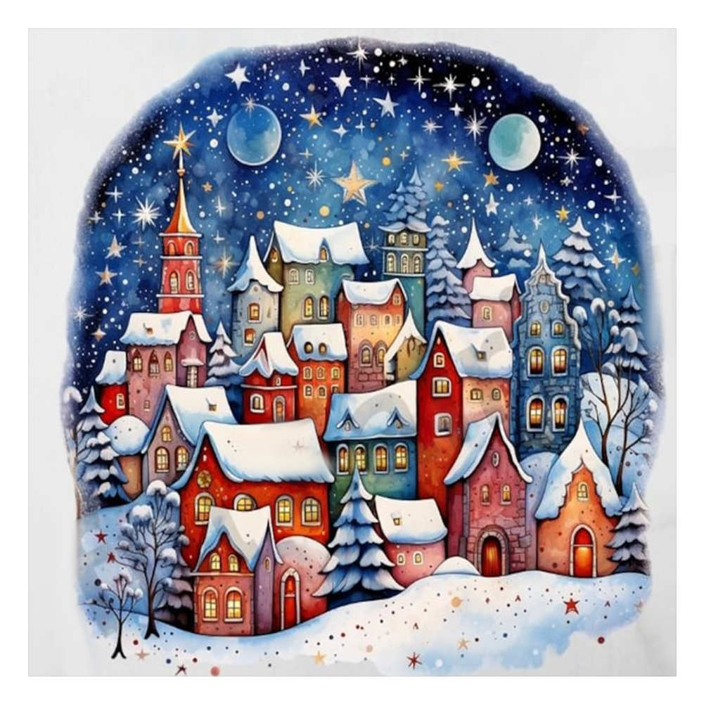 Full Round Drill Diamond Painting -Snow Town - 40*40cm